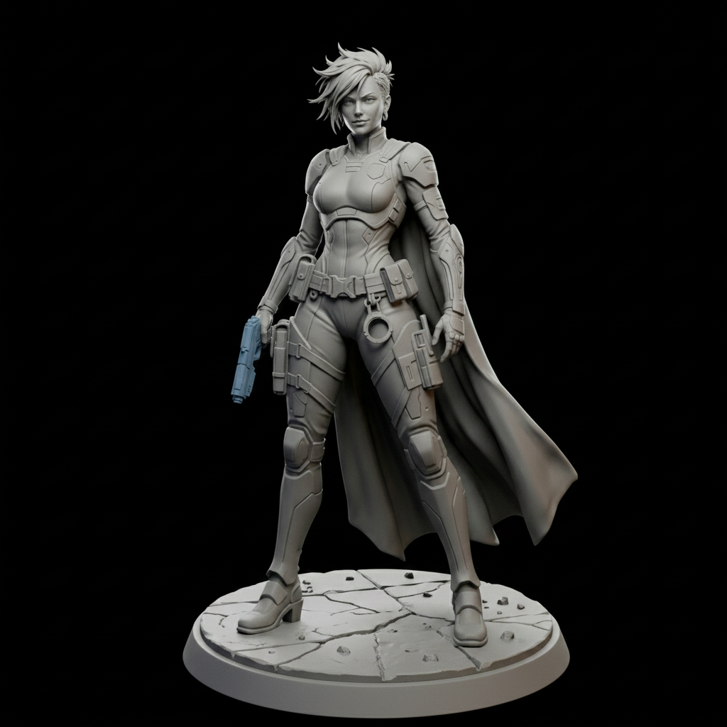 Cyberpunk Cop 3D Printable DnD Miniature | Miniature-Maker